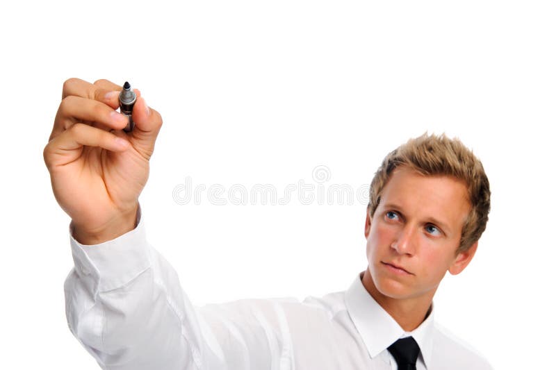 Man with marker stock image. Image of manager, stylus - 20163393