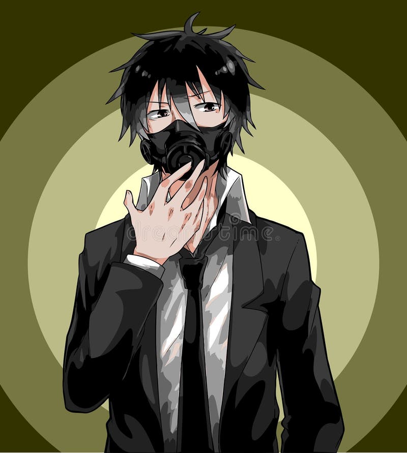 Man in mask anime stock vector. Illustration of gamer - 264045743