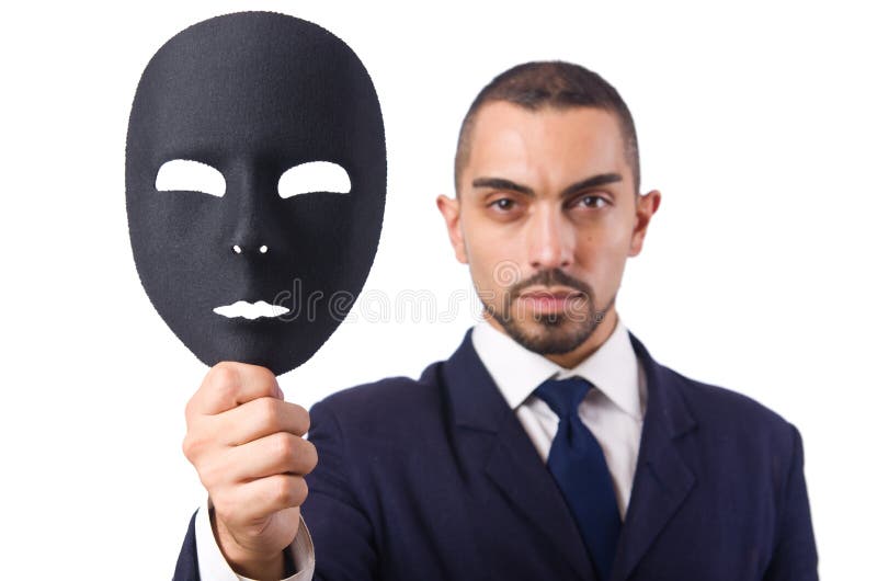 Man with mask stock photo. Image of insincere, isolated - 40887016
