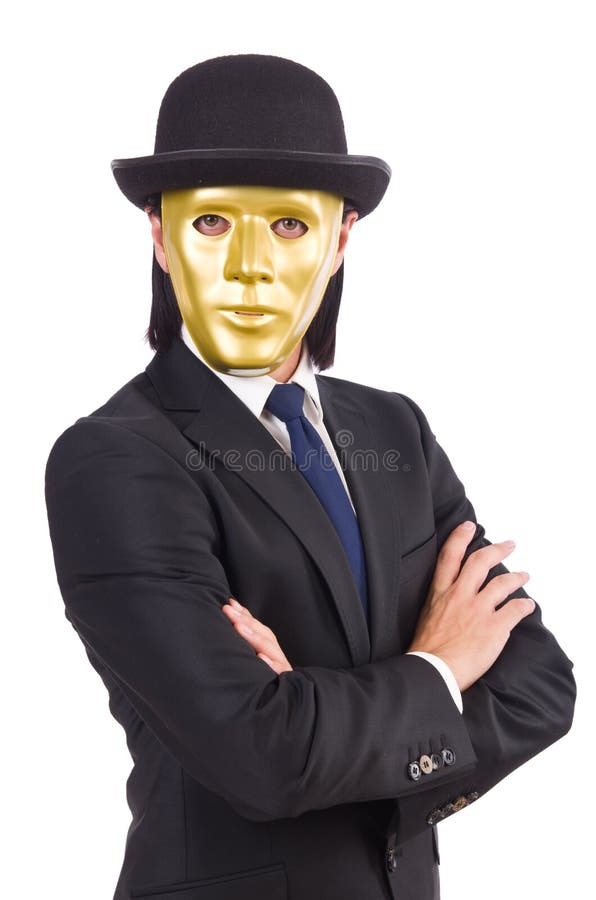 Man with mask isolated stock photo. Image of impostor - 41914130