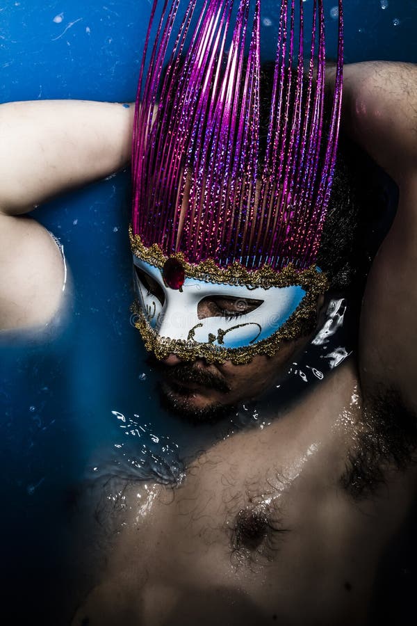 Man with Mask, Melancholy and Suicide, Sadness and Depression Co Stock ...