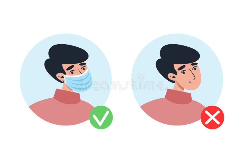 A Man in a Mask and without a Mask, No Entry without a Mask Stock ...