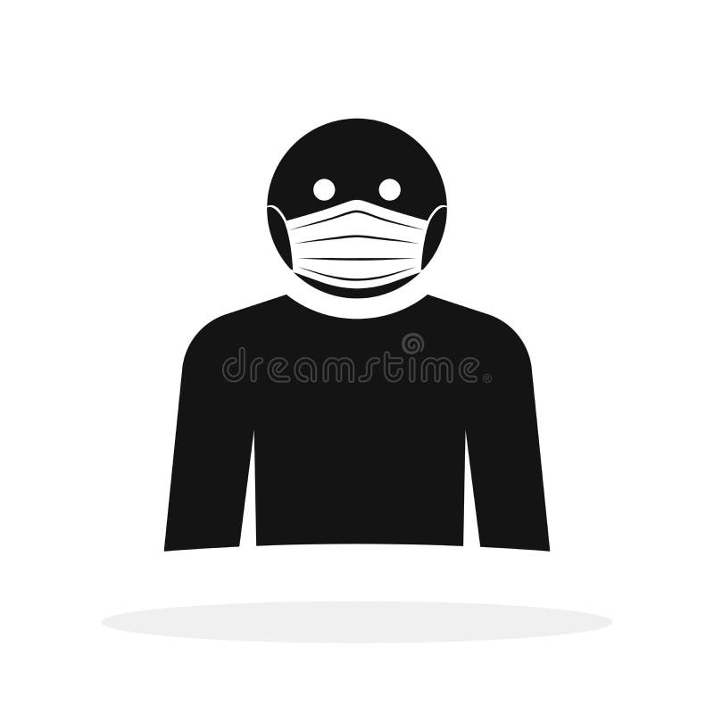 Man in Mask. Vector Icon of a Man in Medical Face Protection Mask Stock ...