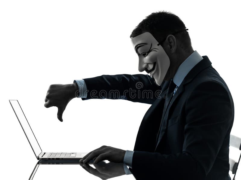 Man Masked Anonymous Group Silhouette Portrait Editorial Stock Photo ...