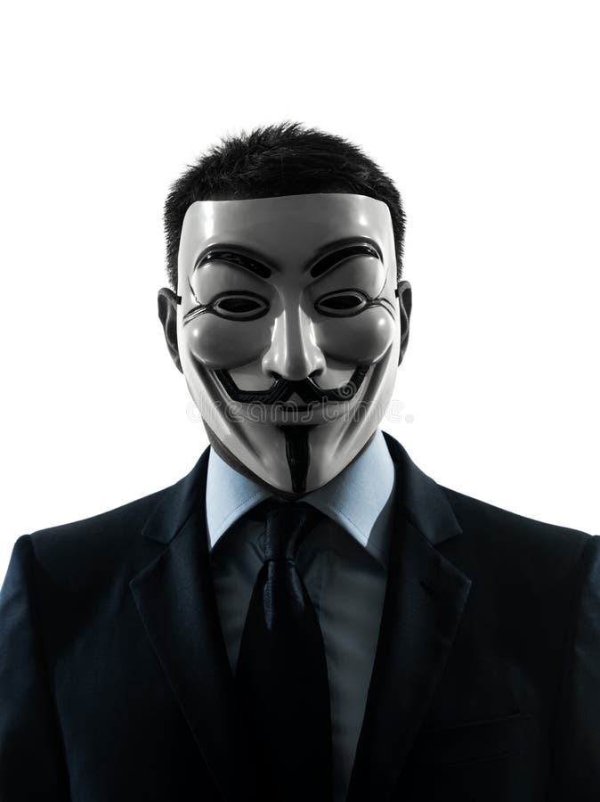 Man Masked Anonymous Group Silhouette Portrait Editorial Stock Photo ...