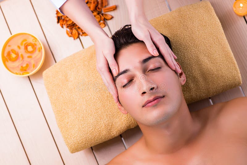 The Man during Massage Session in Spa Salon Stock Photo - Image of ...
