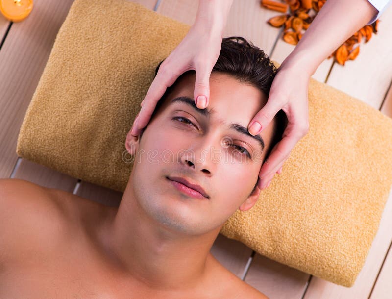 Man during Massage Session in Spa Salon Stock Image - Image of ...