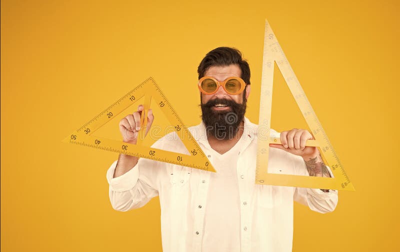 Man Math Lesson. Smart Student. College University Education. Bearded ...