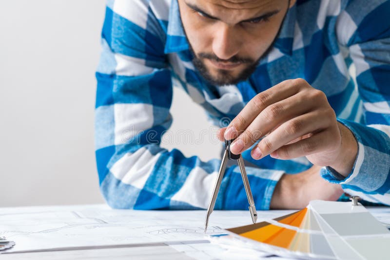 Divider on Technical Drawing Stock Image - Image of lines, architecture ...