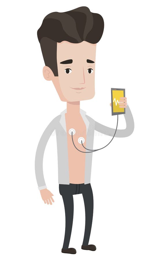 Man Measuring Heart Rate Pulse with Smartphone. Stock Vector ... Man Measuring Heart Rate Pulse with Smartphone. Stock Vector ...