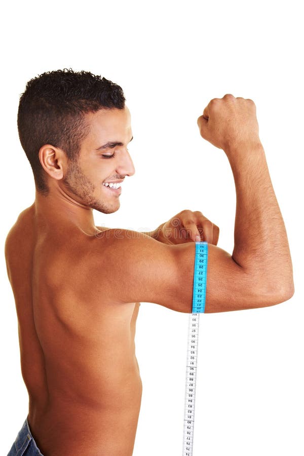 Man Measuring Muscle Circumference Stock Image - Image of measure ...