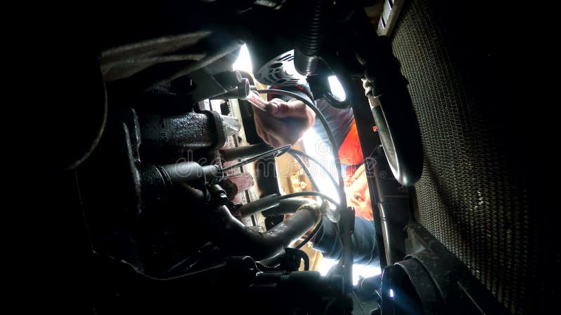 Man Mechanic Auto Car Repairing Breakdown Engine Stock Footage - Video ...