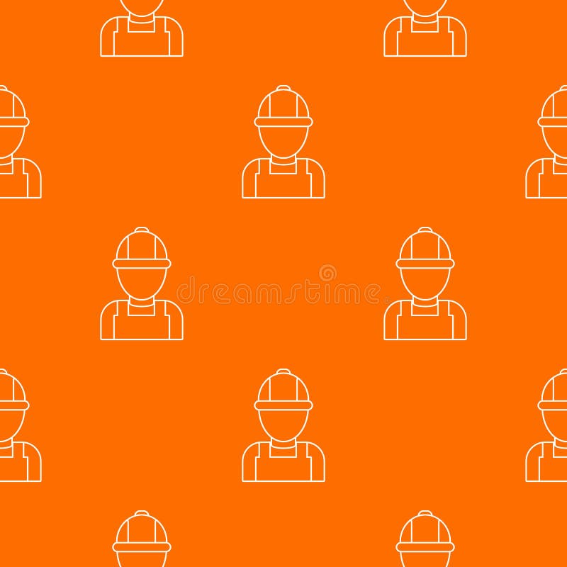 Man Mechanic Pattern Vector Orange Stock Vector - Illustration of ...