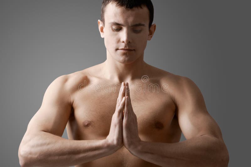Man meditating stock photo. Image of chest, lifestyle - 21768246