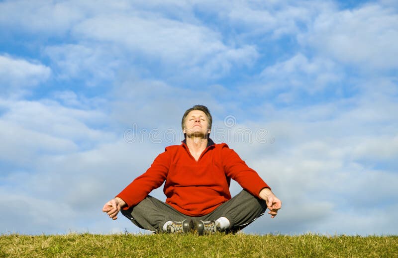Man meditating. stock image. Image of meditating, looking - 10622657
