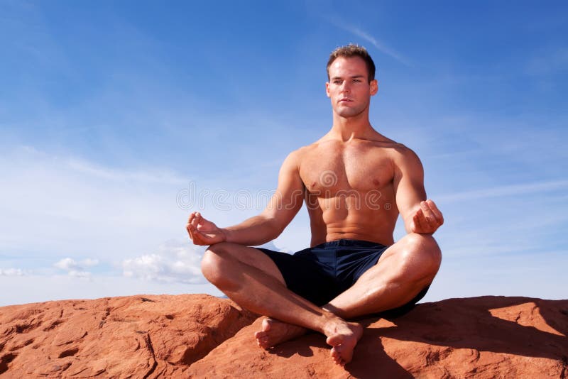 Bodybuilder Meditating stock photo. Image of human, enjoyment - 34976684