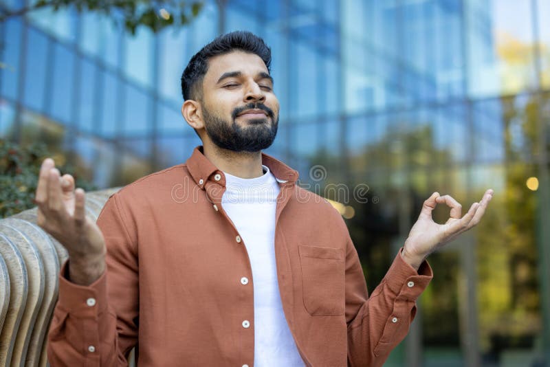 A Man in Meditation, Finding Peace through Yoga Poses and Practicing ...