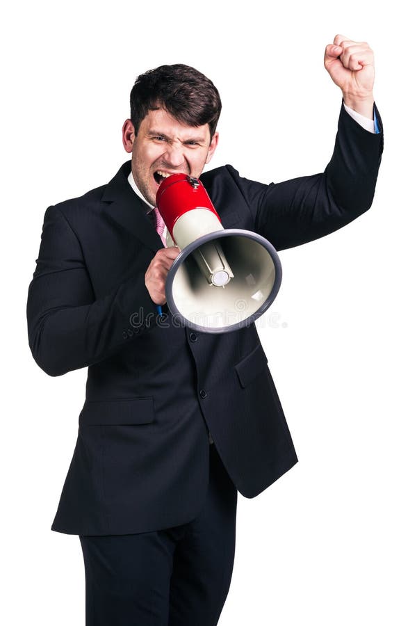 Man with megaphone stock image. Image of businessman - 43735053