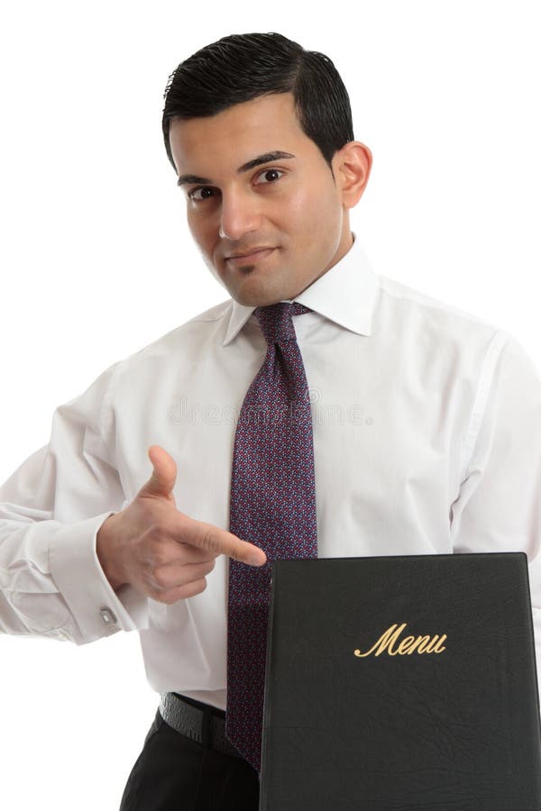 Man with a Menu or Other Book Stock Photo - Image of male, arab: 21261916