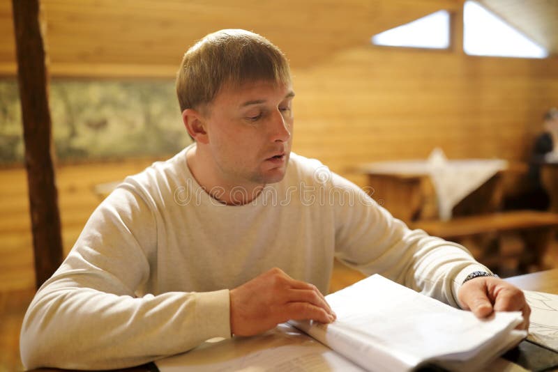 Man with menu stock image. Image of eating, people, caucasian - 131915351