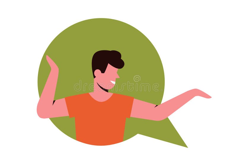 Man in message bubble stock vector. Illustration of speech - 309834131