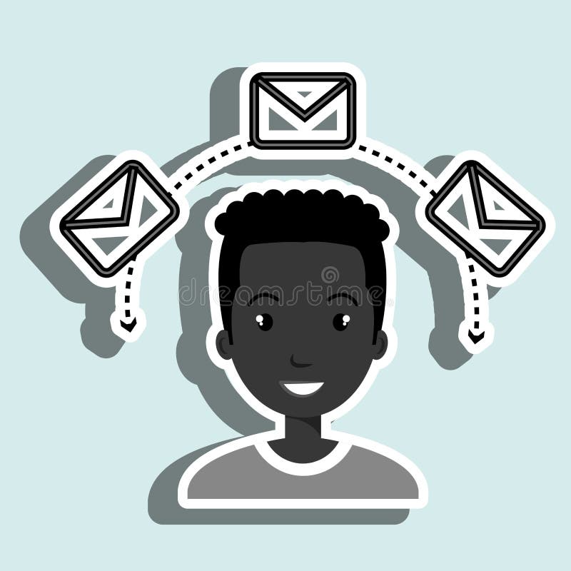 Man message email card stock illustration. Illustration of ...