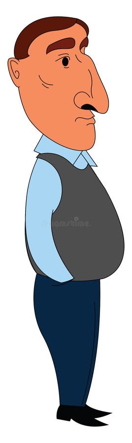 Man Met Grote Neus, Illustratie, Vector Vector Illustratie ...