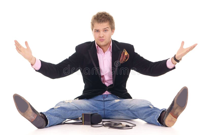 Man and microphone stock image. Image of news, show, face - 22232637