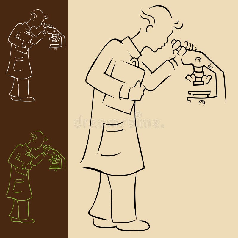 Man and Microscope stock illustration. Illustration of holding - 15211728