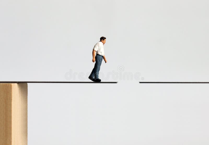 A Man of Middle Age Who is Walking Down a Broken Way. Stock Photo ...
