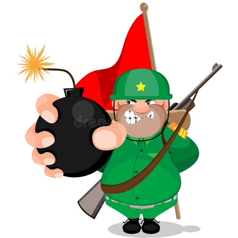 A man military with bomb stock vector. Illustration of adult - 31958548