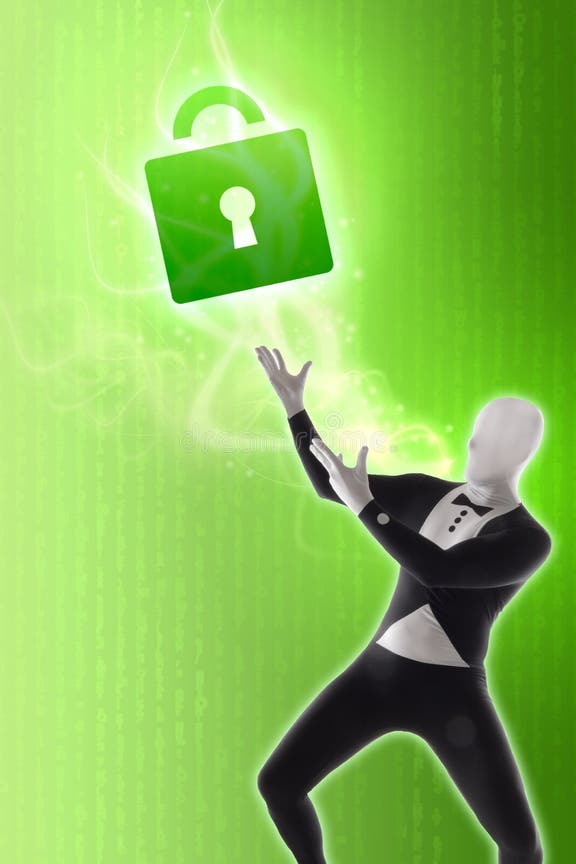 Man Mime Present Security Locks Stock Illustration - Illustration of ...