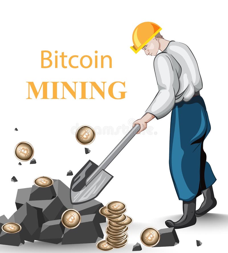 Human Mining for Bit Coins Paper Art Stock Vector - Illustration of pickaxe, cash: 102910658