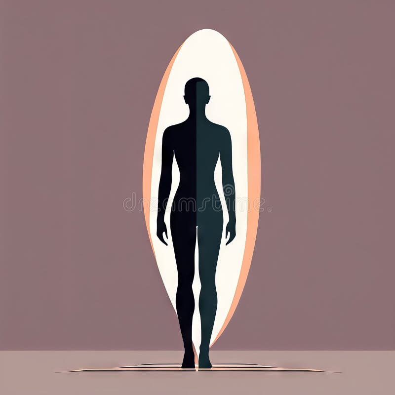 Man with a mirror. stock illustration. Illustration of silhouette ...