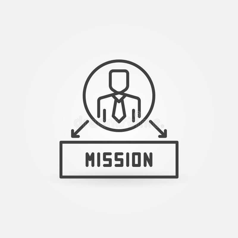 Man with Mission Vector Concept Icon in Outline Style Stock Vector ...