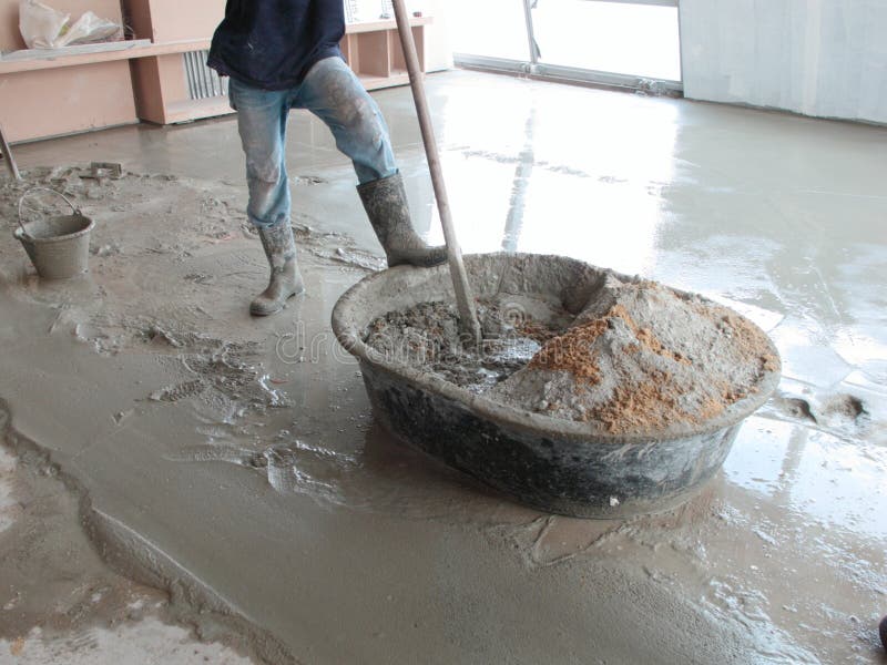 Man Mixing Cement stock image. Image of manual, site - 19136989