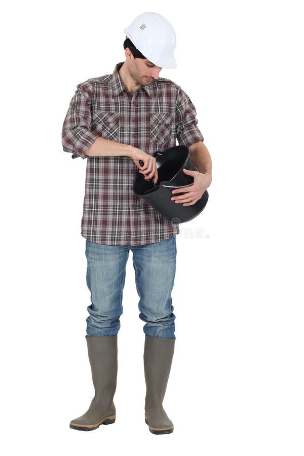 Man mixing cement stock photo. Image of hand, cement - 37039142