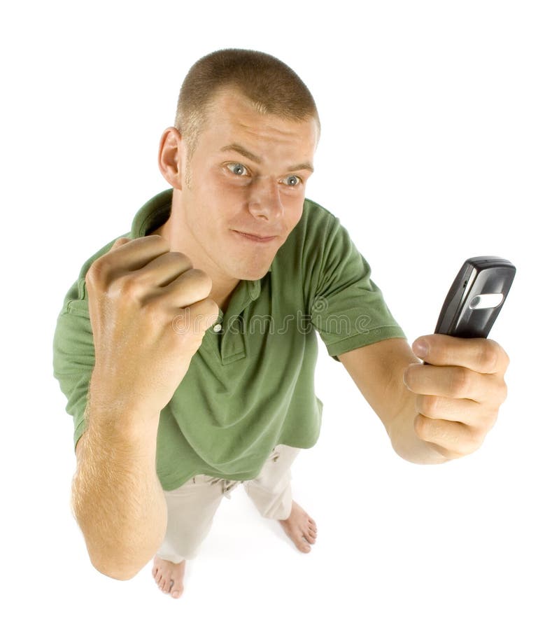 Man with mobile stock image. Image of cell, individuality - 1049603