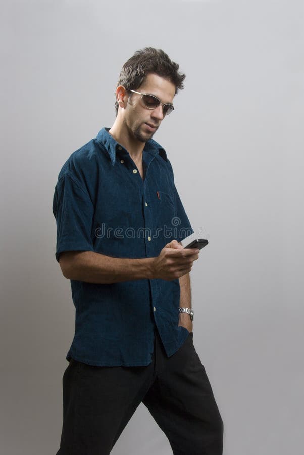 Man with mobile stock photo. Image of simple, communication - 5529672