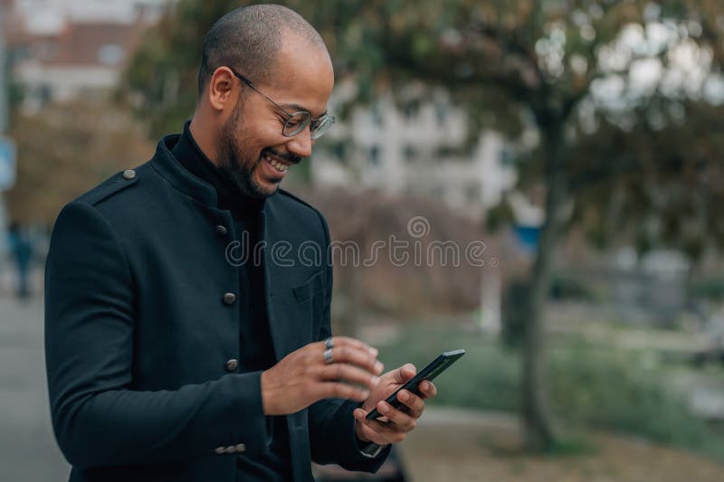 Man Pointing at Mobile or Cell Phone Stock Image - Image of cellular ...