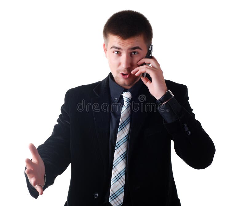 Man with mobile phone stock image. Image of model, clothing - 7224031