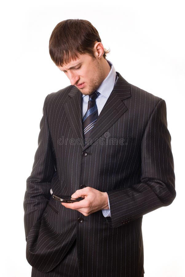 Man with a Mobile Phone in Hand Stock Image - Image of stress, mobile ...