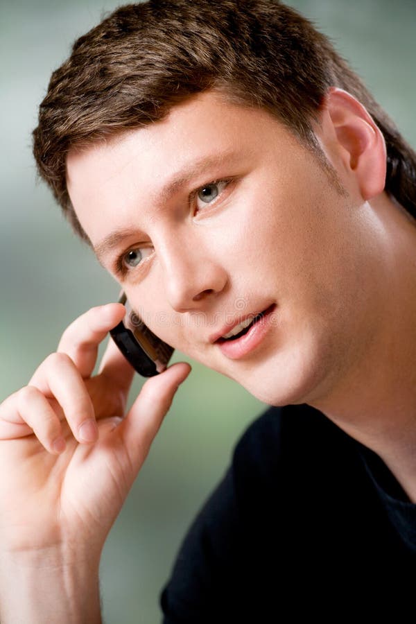 Man with Mobile Phone Outdoors Stock Image - Image of communication ...