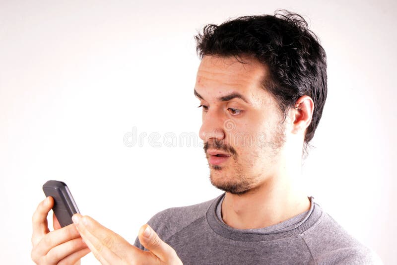 Man with mobile phone stock photo. Image of modern, cellphone - 49526518