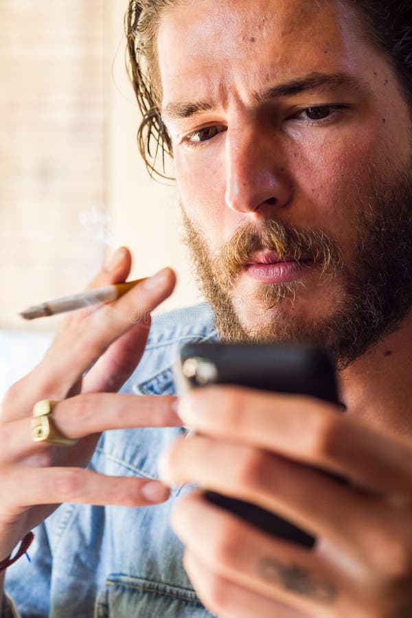 Man with mobilephone stock image. Image of mobile, read - 27705179