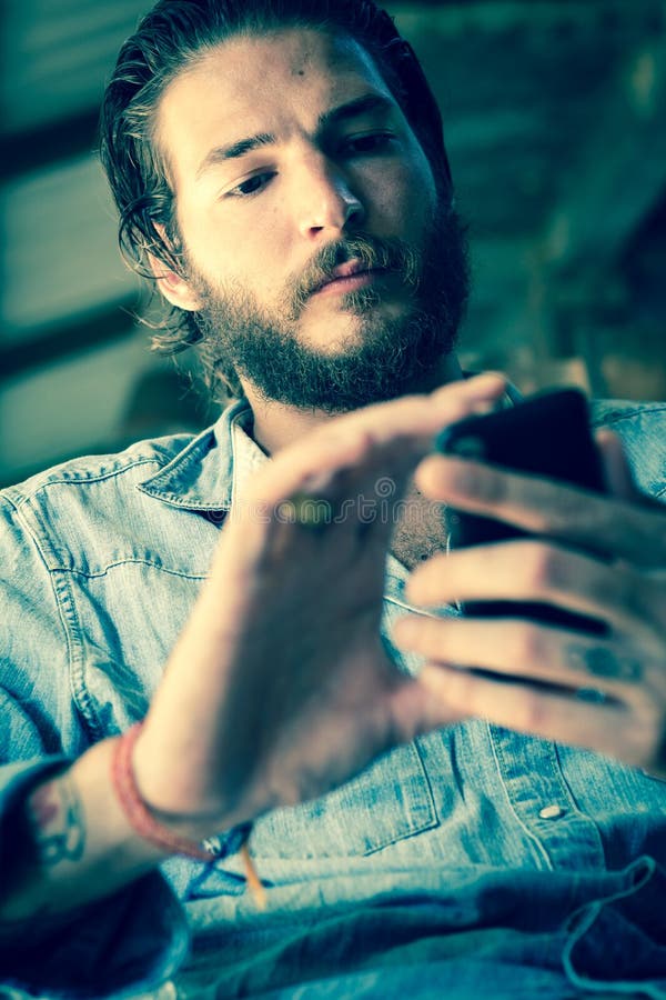 Man with mobilephone stock image. Image of caucasian - 27705417