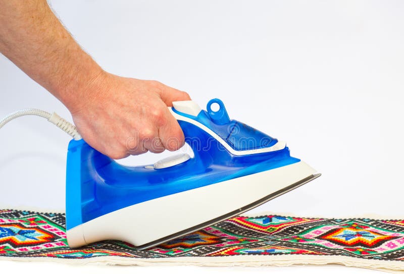 Man with iron stock photo. Image of iron, ironing, active - 30254752