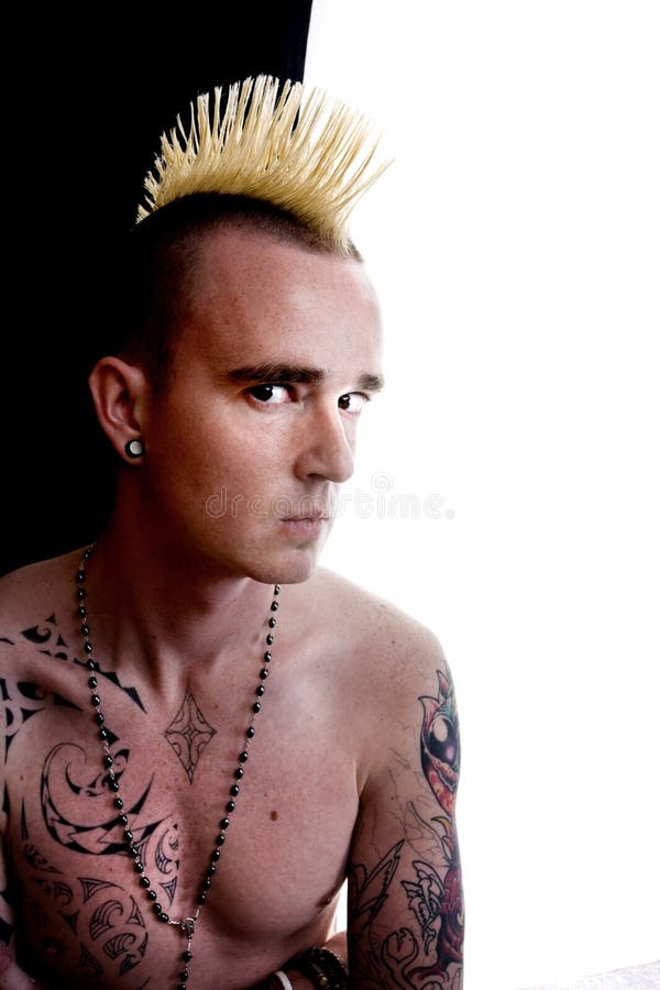 Man with a Mohawk stock photo. Image of piercing, male - 6846732