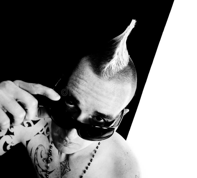 Man with a Mohawk stock photo. Image of white, grunge - 6881288