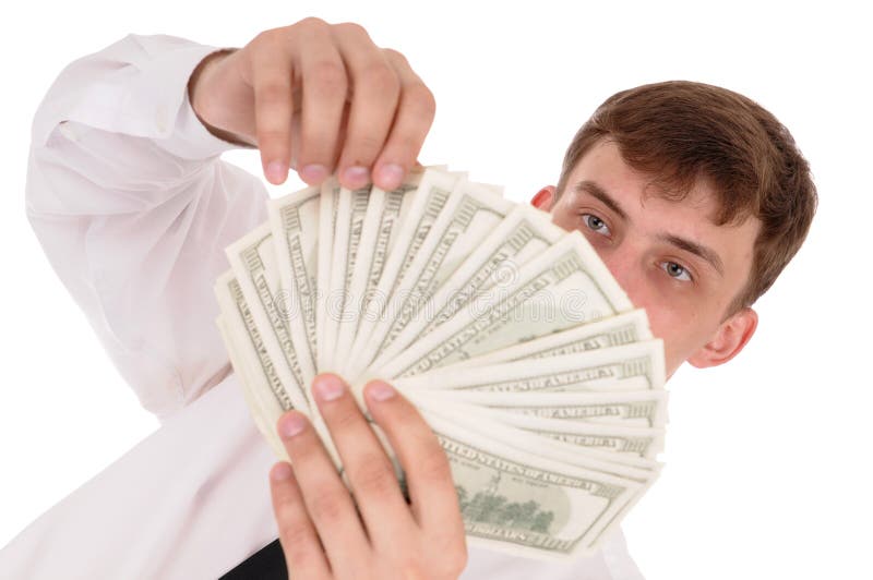 Man with money stock photo. Image of smile, gold, look - 12747872